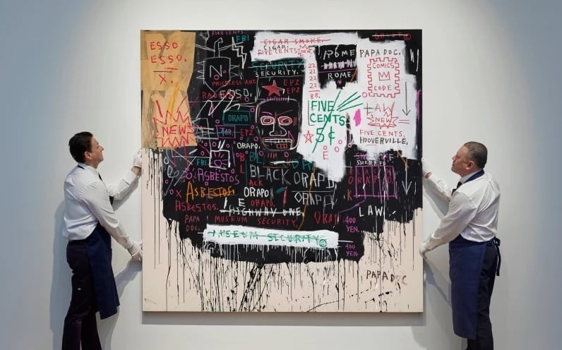 Basquiat's painting about guarding art heads to auction with $45 ...