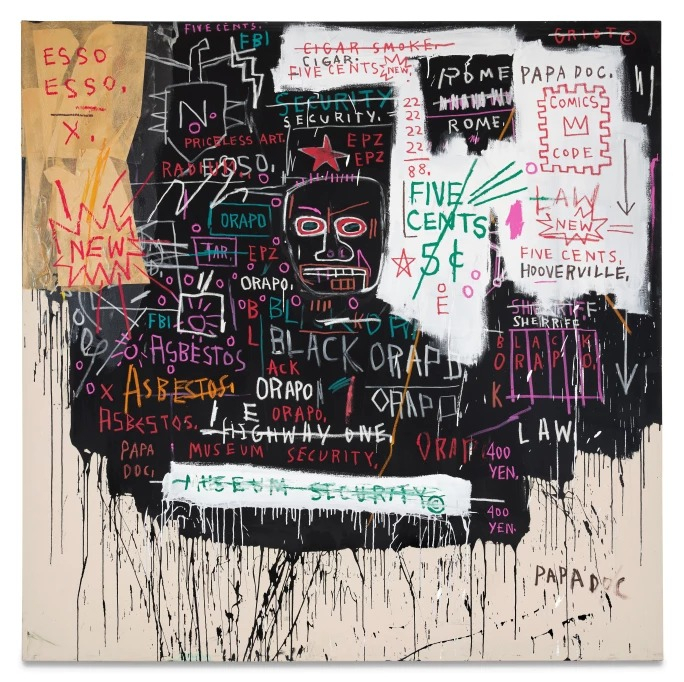 Basquiat's painting about guarding art heads to auction with $45 ...