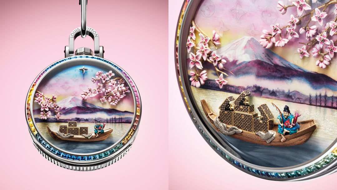Louis Vuitton captures sunrise at Mount Fuji in handcrafted pocket ...