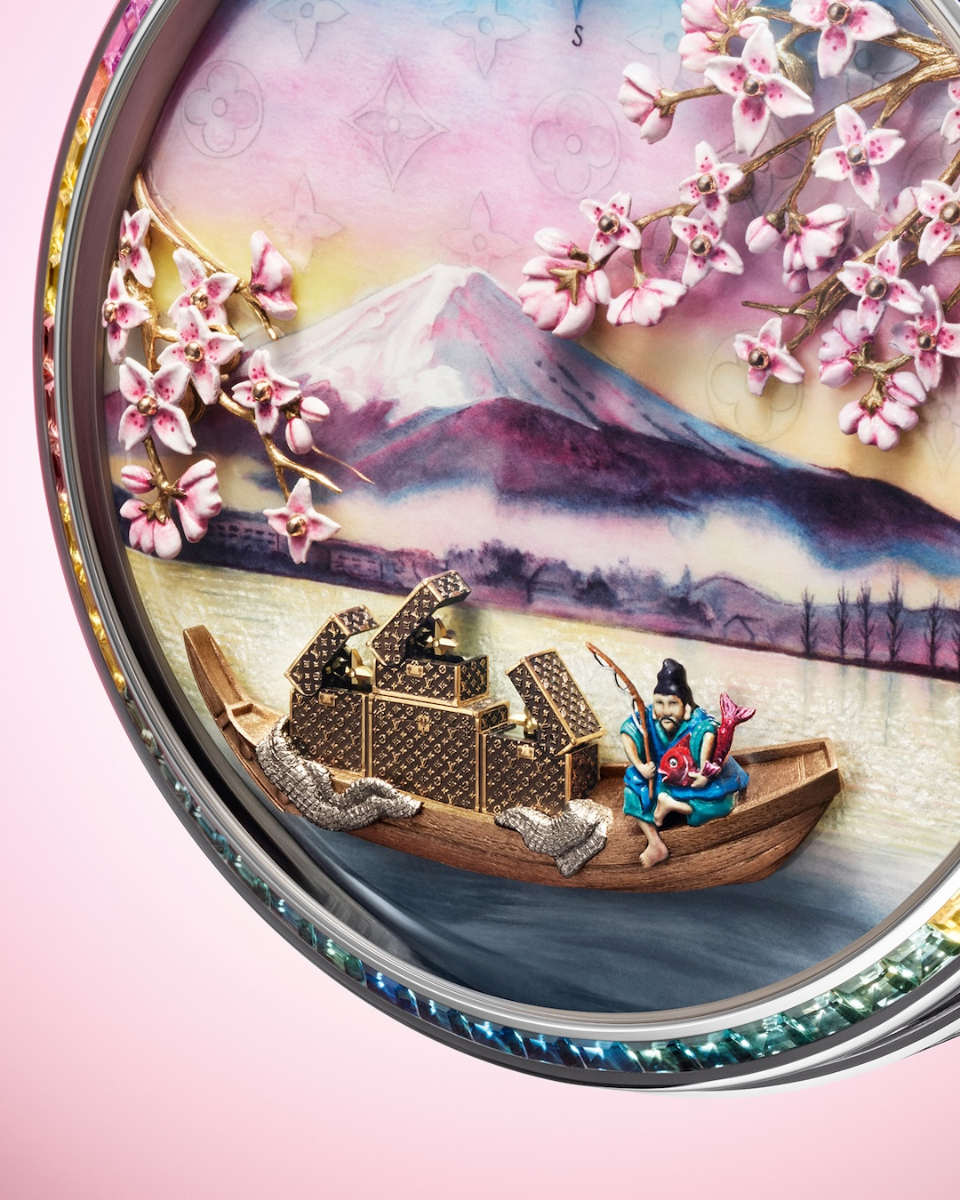 Louis Vuitton captures sunrise at Mount Fuji in handcrafted pocket ...