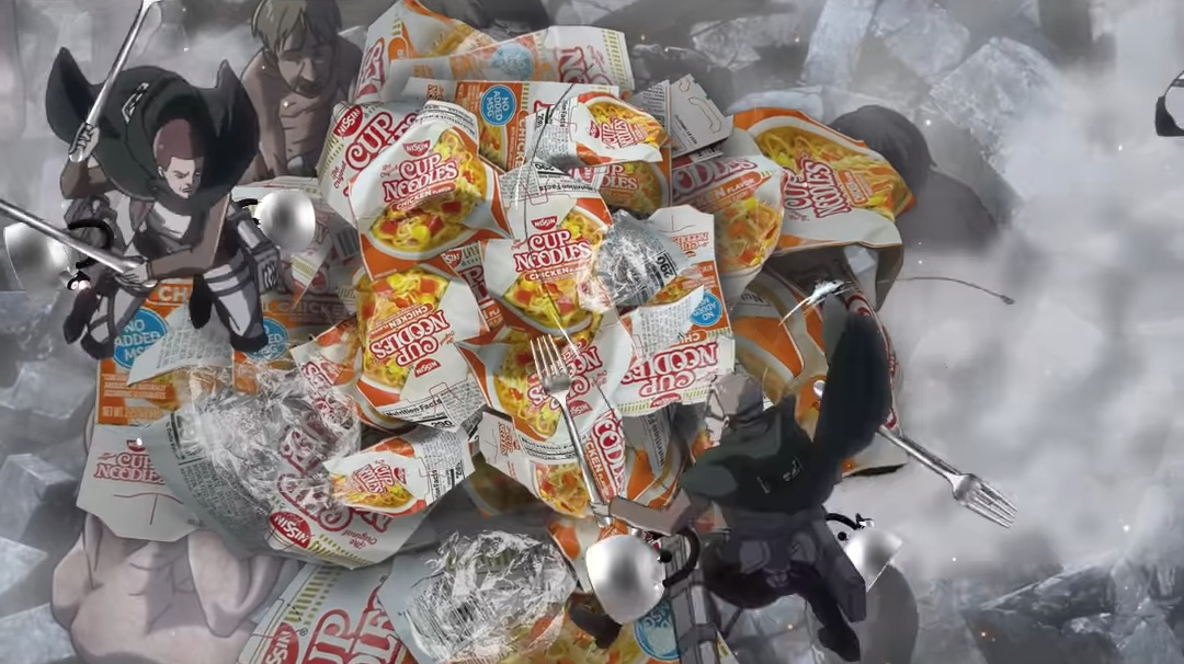 Cup Noodles channels 'Attack on Titan' for animated ramen cup showdown ...