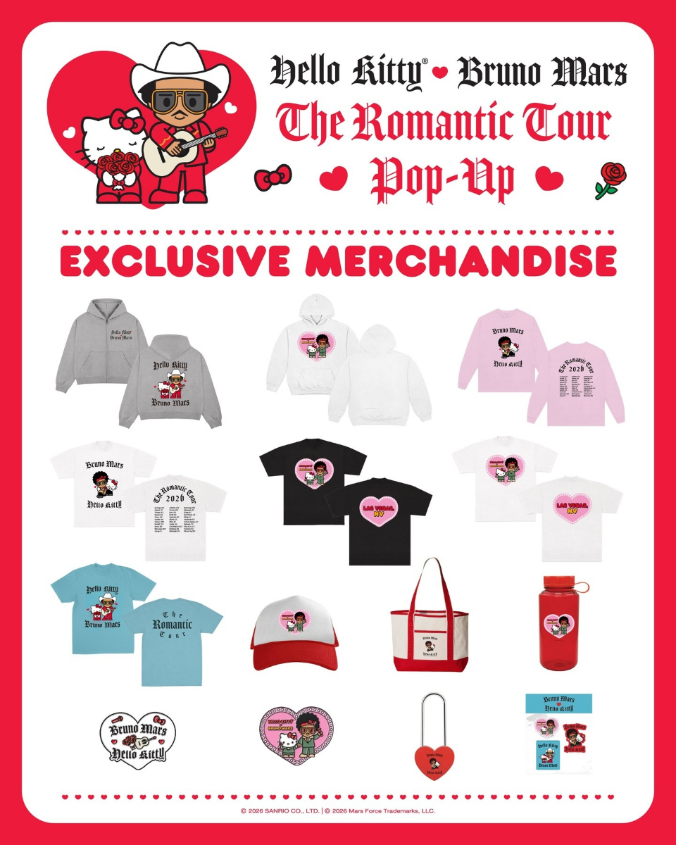 Hello Kitty joins Bruno Mars' 'Romantic Tour' for a kawaii merch ...