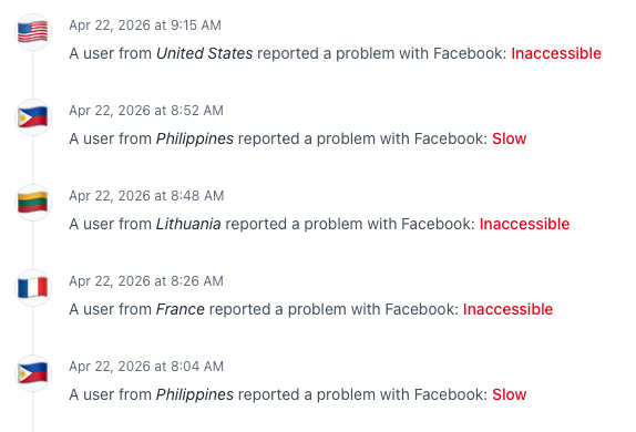 Is Facebook down? [April 22, 2026] - Facebook / Messenger down ...