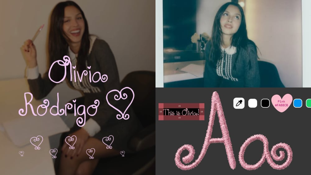Instagram & Olivia Rodrigo write a love letter with new custom font for ...