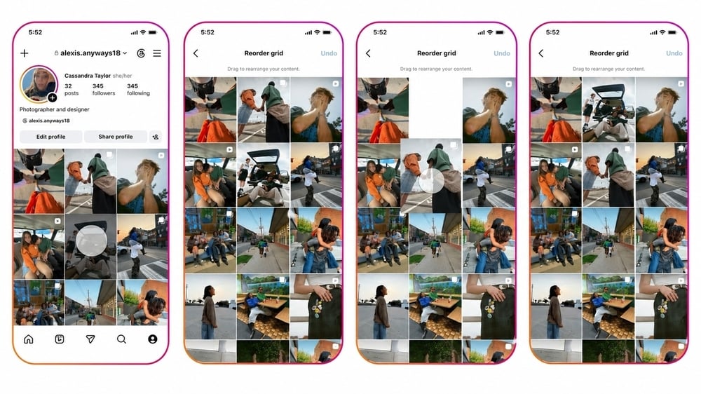 Instagram now lets you rearrange your profile grid—no more deleting or ...