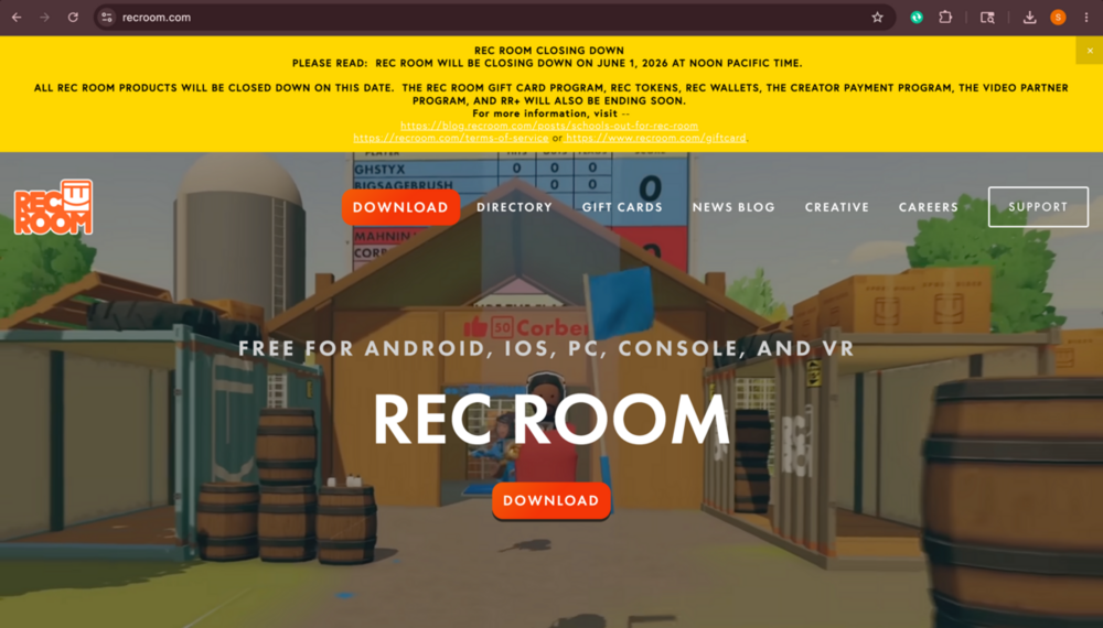 Is Rec Room down? [June 1, 2026] - Rec Room down? - DesignTAXI ...