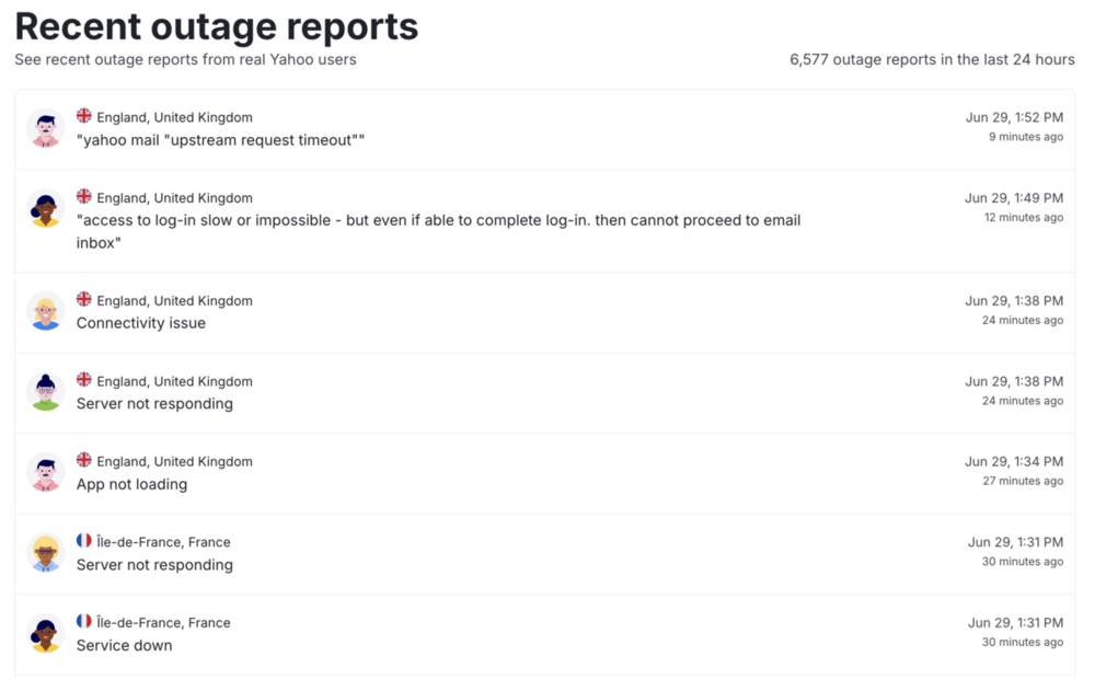 Is Yahoo Mail down? [June 29, 2026] - Yahoo / Mail / Finance down ...