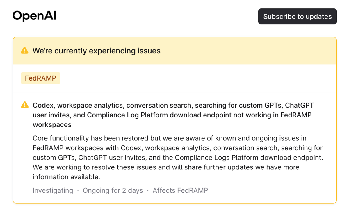 Is ChatGPT / OpenAI / Codex down? [July 1, 2026] - OpenAI / ChatGPT ...