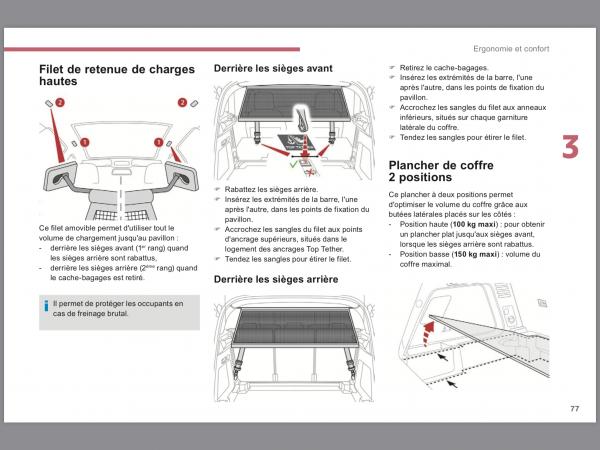 Filet de retenue de charges hautes - C5 Aircross (2018 -2025 ...