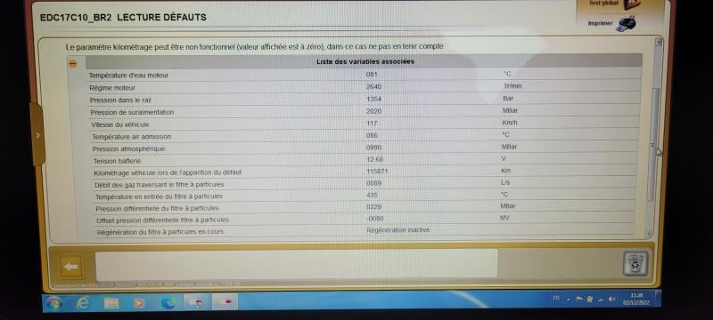 Code défaut P1490 P1434 et P1435 avis sur le diagnostique FAP - Codes ...