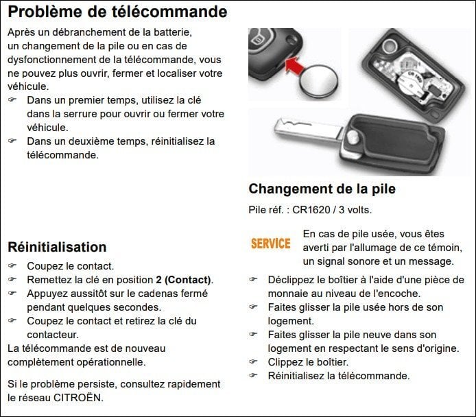 Fermeture centralisée non fonctionnel malgré reprogrammation des clés ...
