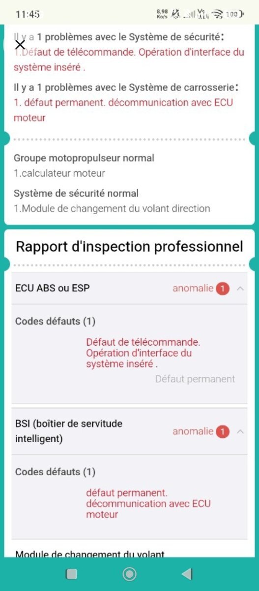 Défaut - Codes défauts - PLANÈTE-CITROËN
