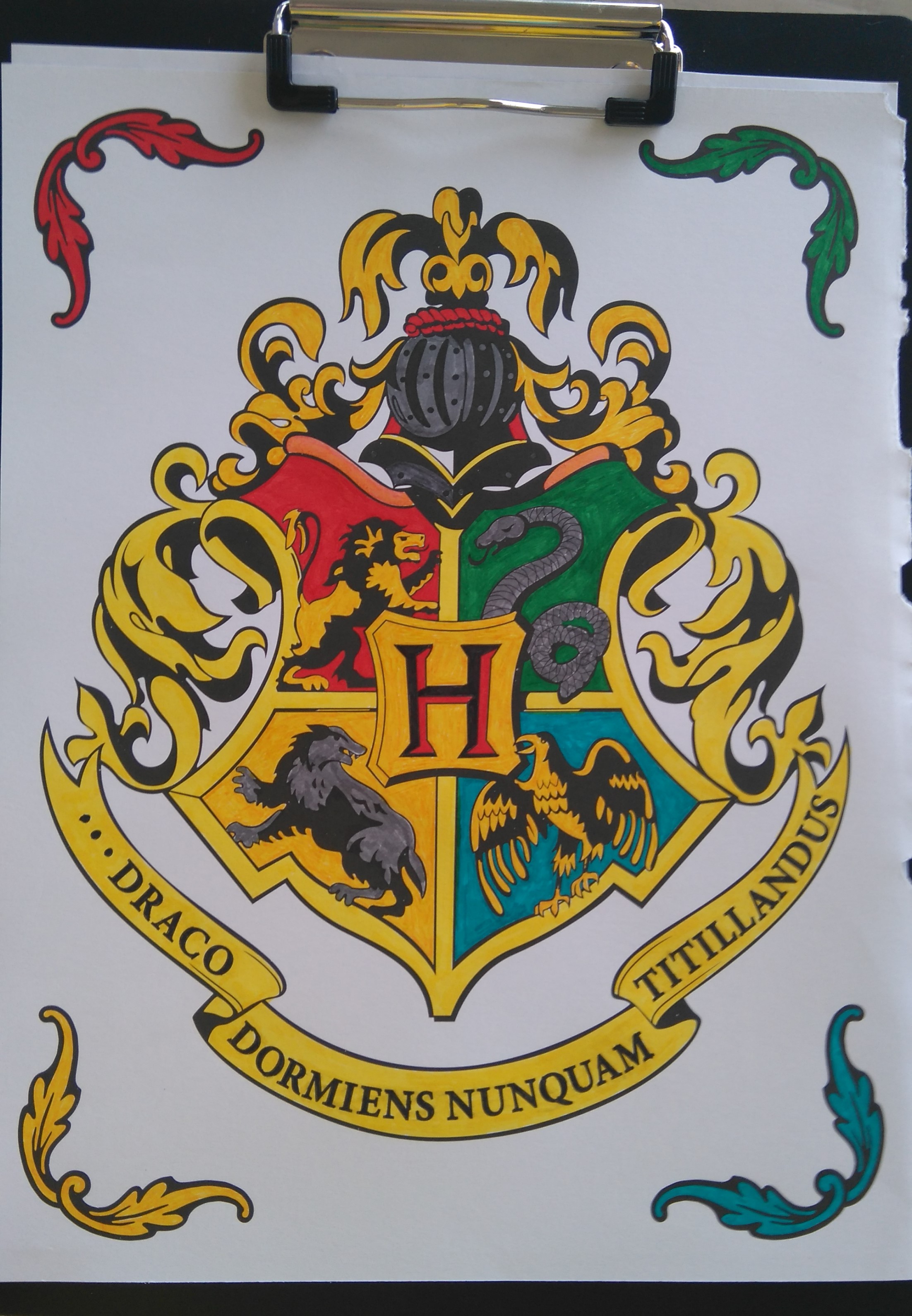 Hogwarts coat of arms - FJ Colorists Unite - Free Jinger