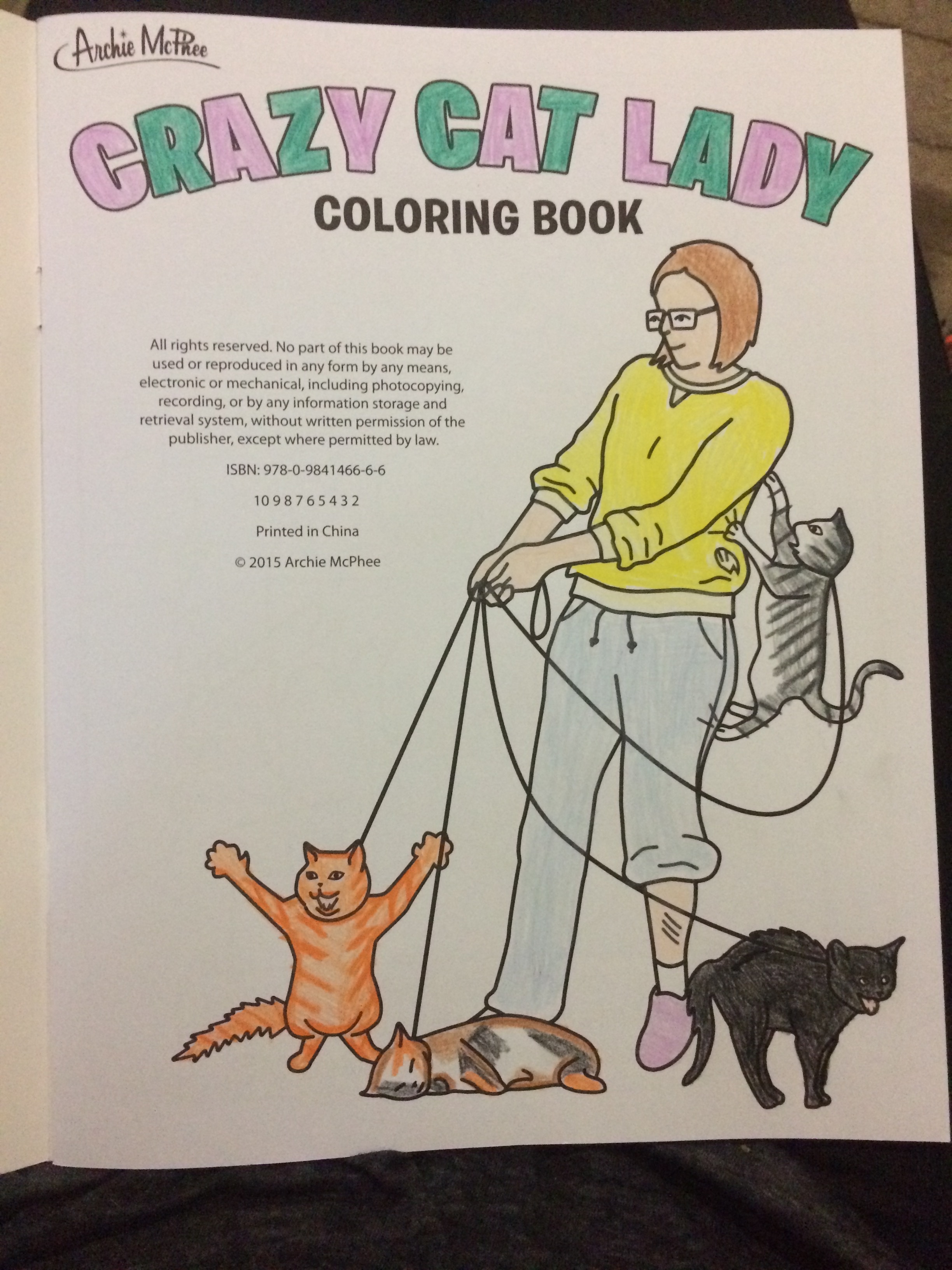 Crazy Cat Lady coloring book page - FJ Colorists Unite - Free Jinger