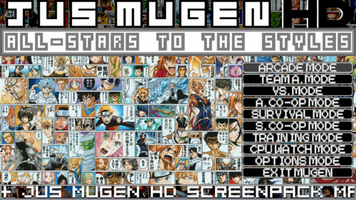 JUS MUGEN HD ALL-STARS (Only in 1.1) - Screenpacks - AK1 MUGEN Community
