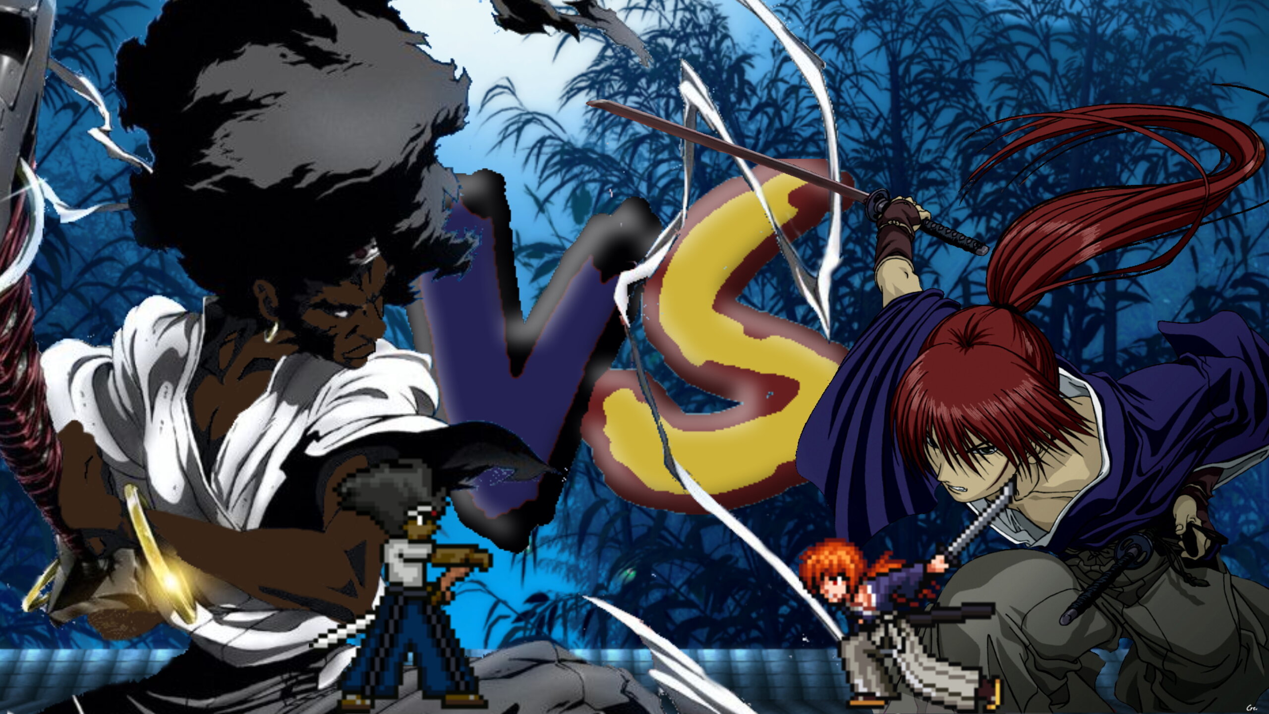 Afro Vs Hitokiri Battousai (Afro Samurai vs Rurouni Kenshin) - Mugen ...