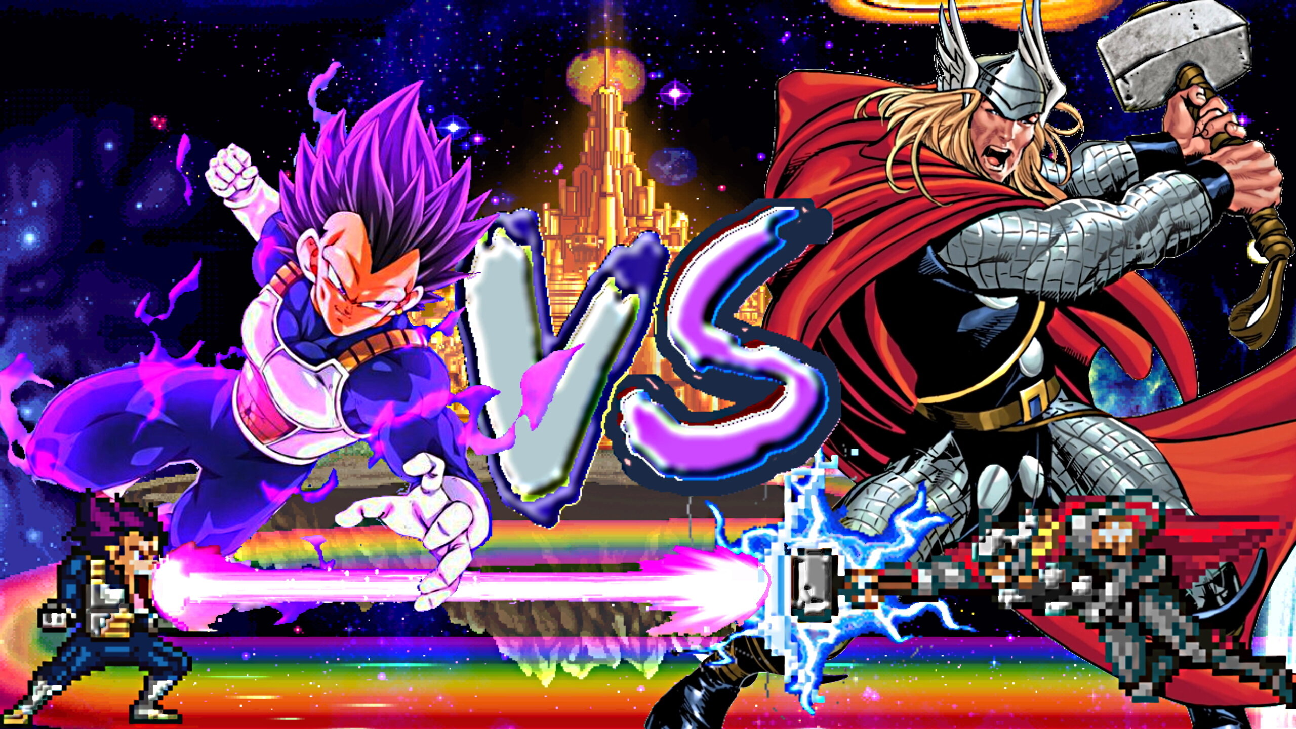 Vegeta Vs Thor (Dragon Ball Super vs Marvel Comics) - Mugen Battles ...