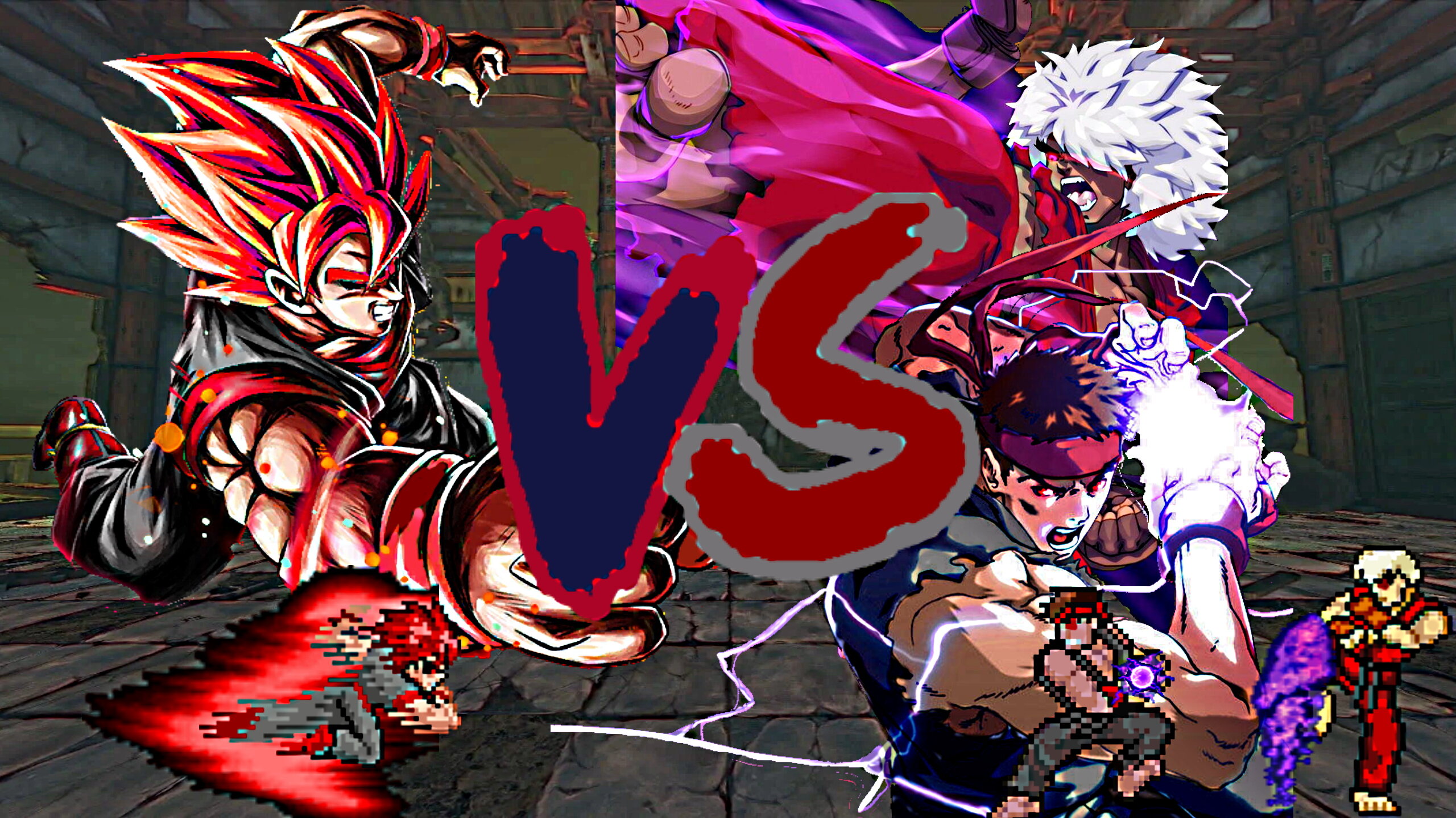 Evil Goku Vs Evil Ryu & Violent Ken (Dragon Ball vs Street Fighter ...