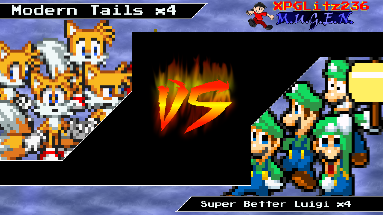 MUGEN Modern Tails x4 vs Super Better Luigi x4 - Mugen Battles - AK1 ...